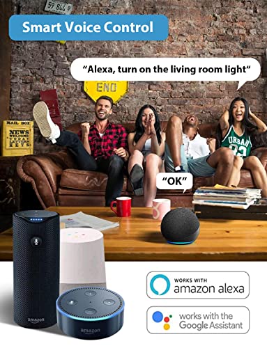 KHSUIN WiFi Smart Light Bulbs 150W Equivalent, 16W Dimmable 1600LM BR30 Flood Smart Bulb Works with Alexa Google Home No Hub, E26 Color Changing LED Alexa Light Bulb, 2700K-6500K RGBCW CRI>90, 4 Pack