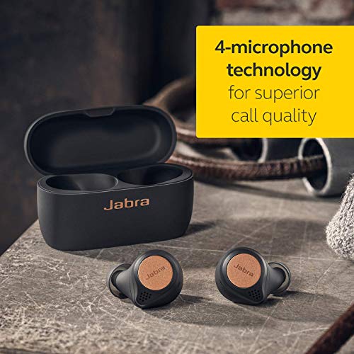 Jabra Elite Active 75t True Wireless Bluetooth Earbuds, Copper Black β Wireless Earbuds for Running and Sport, Charging Case Included, 4th Generation, 28 Hour Battery, Sport Earbuds (Renewed)