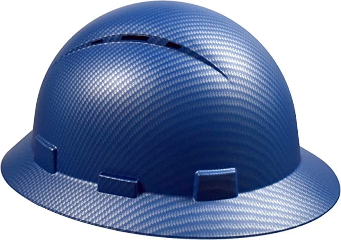 HDPE Hydro Dipped Full Brim Hard Hat with Fas-trac Suspension (Mate Blue) (Matte Blue)