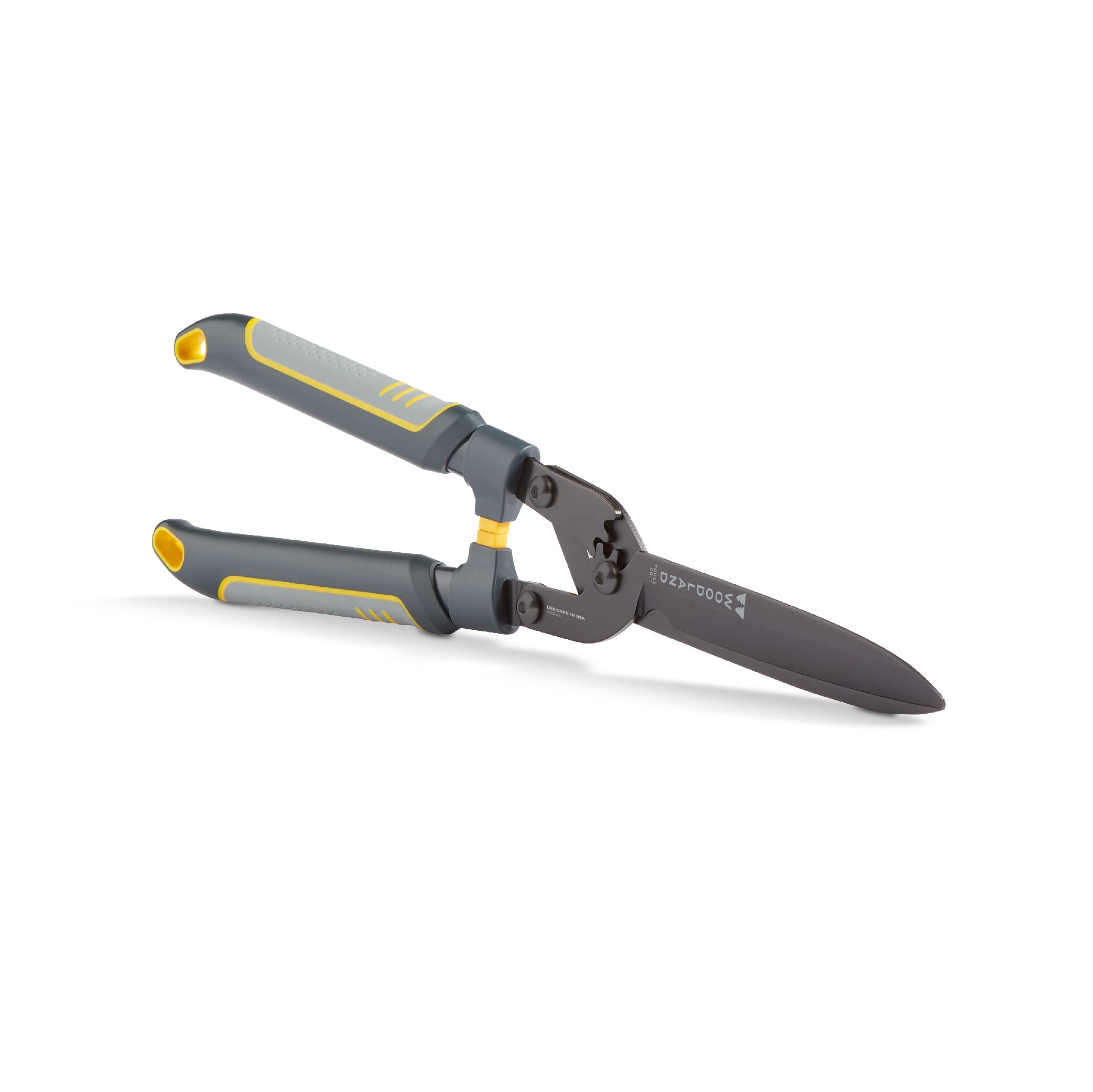 Woodland Tools Co. Super Duty MaxForce Hedge Shear – 23" High Carbon Steel Blades with Gear Amplified Cutting Power, Ergonomic U-Shape Design