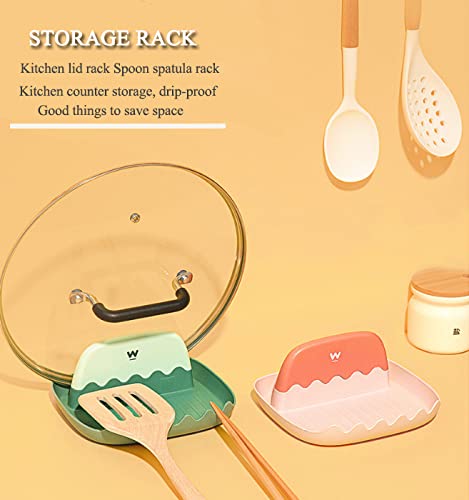 Adhiper-Pot lid holder and Lid and Spoon Holder, Stove receiving water Storage Rack, Anti-staining oil Storage Rack, Pot cover cutting board Storage Rack, Barbecue Storage Rack (Green)
