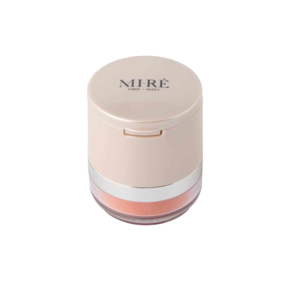 [MI-RÊ] Dual Blush-Lit | Coral Pink Loose Powder Blusher + White Pearl Highlighter 2 in 1 with Applicator