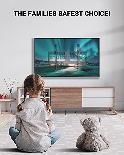 Totnz Fixed TV Wall Mount Low Profile for 32-82 inch LED LCD OLED Flat Screen TVs, Fits 16”- 24” Wood Studs