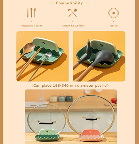 Adhiper-Pot lid holder and Lid and Spoon Holder, Stove receiving water Storage Rack, Anti-staining oil Storage Rack, Pot cover cutting board Storage Rack, Barbecue Storage Rack (Green)