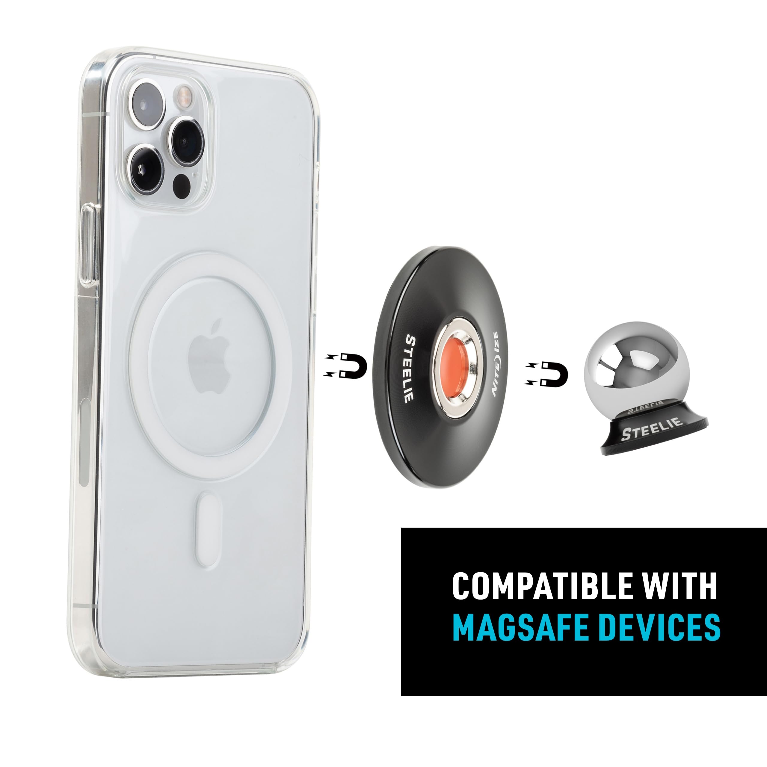 Nite Ize Steelie Orbiter Plus Dash Mount - Magnetic Phone Mount for Car Dashboards - Car Phone Holder Mount - Car Dashboard and Cell Phone Accessories - Phone Mount with Neodymium Magnets