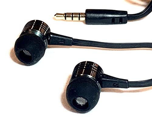 Merkury Metallic in-Ear Earbuds with Microphone and Remote Wired Crystal Clear Sound 3.5MM Noise Isolating Earbuds