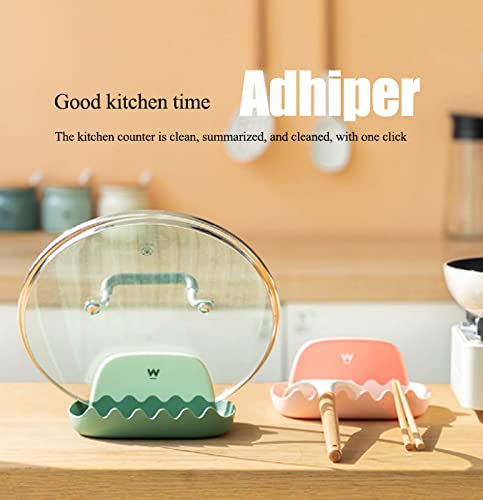 Adhiper-Pot lid holder and Lid and Spoon Holder, Stove receiving water Storage Rack, Anti-staining oil Storage Rack, Pot cover cutting board Storage Rack, Barbecue Storage Rack (Green)