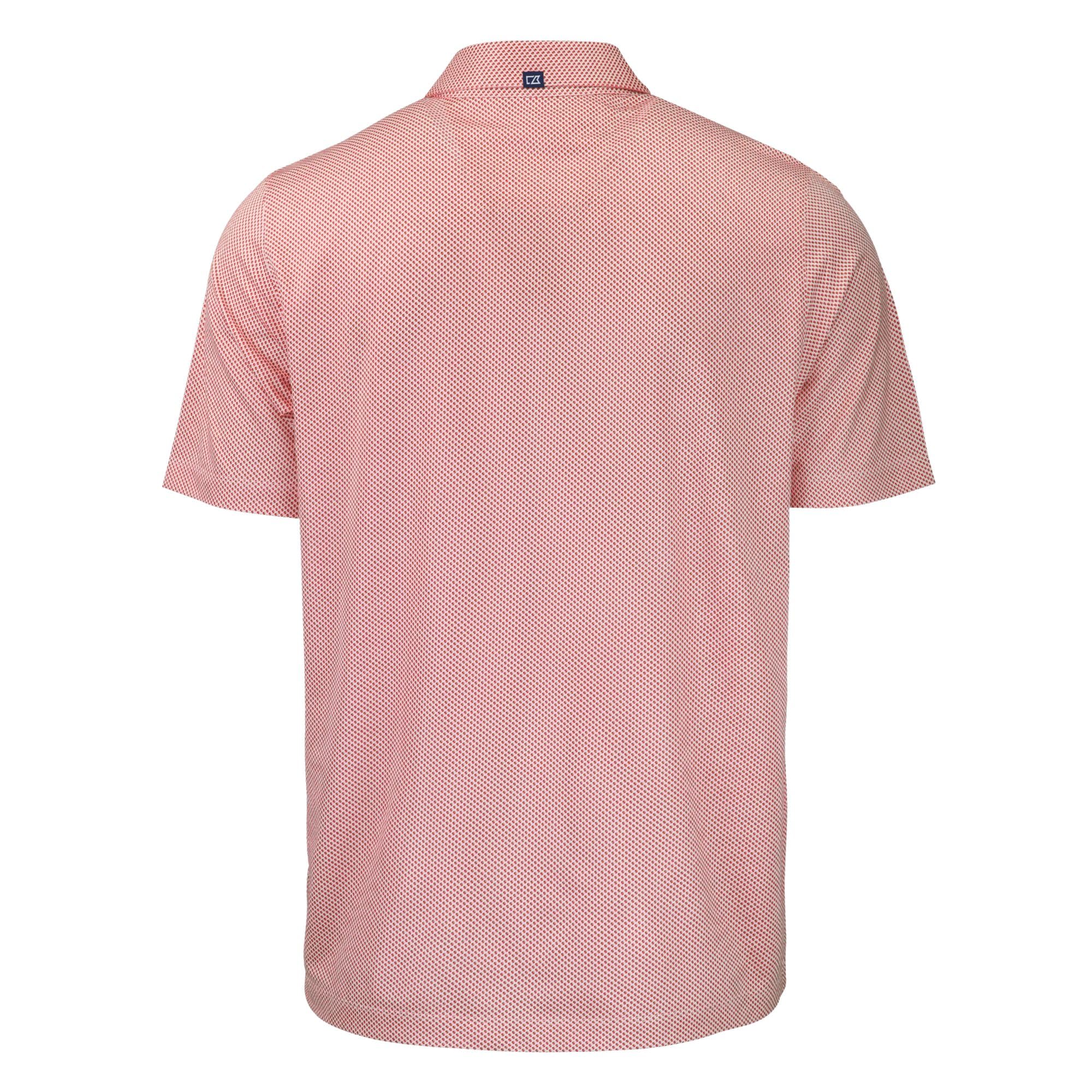 Cutter & Buck Men's White/Red Buffalo Bills Helmet Big & Tall Pike Eco Symmetry Print Stretch Recycled Polo