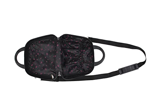 Betsey Johnson Hardside Cosmetic Case - Lightweight Small Size Hardshell Travel Hand Makeup Bag - Adjustable Shoulder Strap - Bag for Women - Multi-Functional Case (Print)