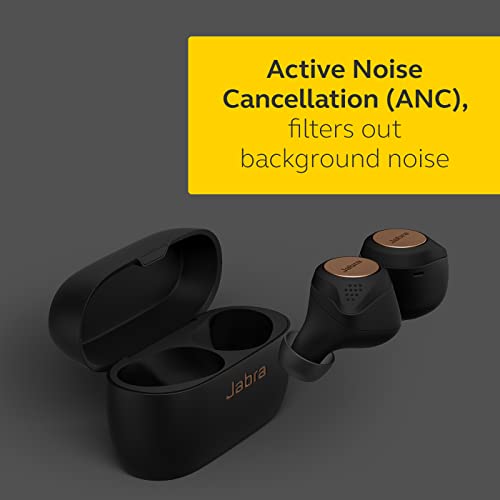 Jabra Elite Active 75t True Wireless Bluetooth Earbuds, Copper Black β Wireless Earbuds for Running and Sport, Charging Case Included, 4th Generation, 28 Hour Battery, Sport Earbuds (Renewed)