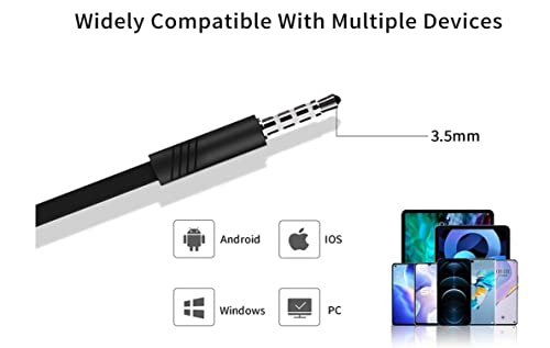 Merkury Metallic in-Ear Earbuds with Microphone and Remote Wired Crystal Clear Sound 3.5MM Noise Isolating Earbuds