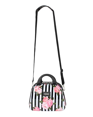 Betsey Johnson Hardside Cosmetic Case - Lightweight Small Size Hardshell Travel Hand Makeup Bag - Adjustable Shoulder Strap - Bag for Women - Multi-Functional Case (Print)