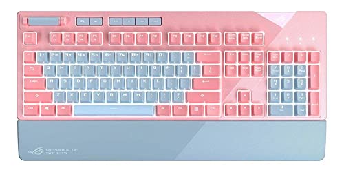 ASUS ROG Strix Flare Pnk (Cherry MX Brown) Limited Edition Mechanical Gaming Keyboard with Switches, Aura Sync RGB Lighting, Customizable Badge, USB Pass Through and Media CONTROLS