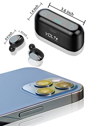 VOLT PLUS TECH Wireless V5.0 Bluetooth Earbuds for iPhone 14/14Pro/Max/13/13Pro/Max/12/12 Pro/Max, with LED Display,Mic, 8D Bass, F9 TWS IPX7 Waterproof with 2000mAh PowerBank Charging case