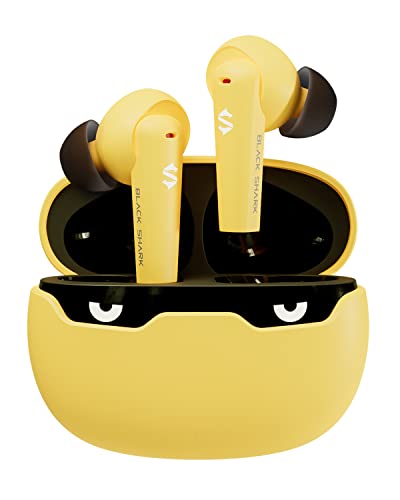 Black Shark Bluetooth Earbuds Wireless Earbuds with Emoji LED Light, Gaming Earbuds with 45ms Ultra Low Latency, Bluetooth 5.1, Music and Gaming Dual Modes, 24H Playtime, IPX5 Waterproof- Yellow
