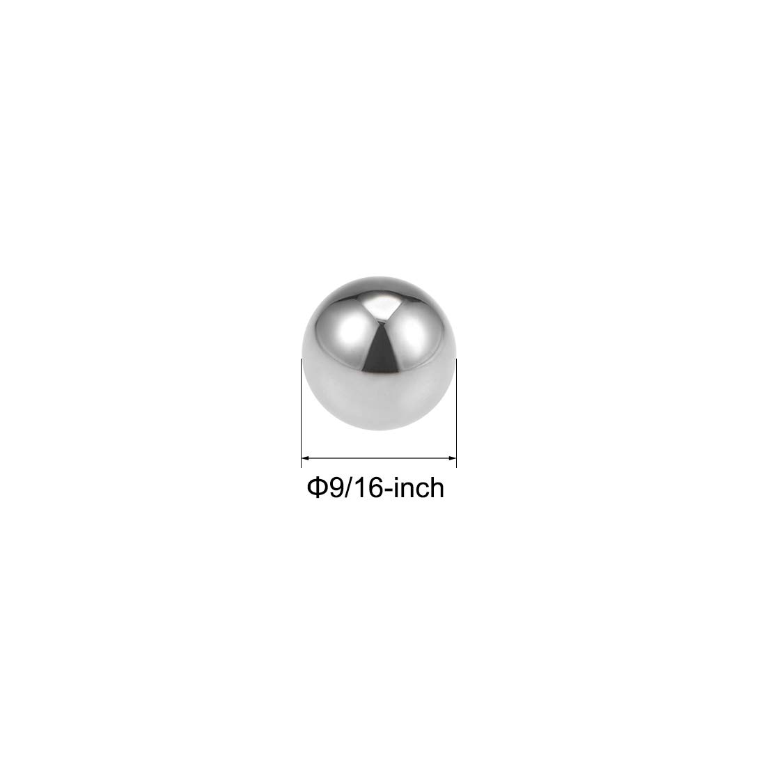 uxcell Precision Balls 9/16" Solid Chrome Steel G10 for Ball Bearing Keychain Wheel 10pcs