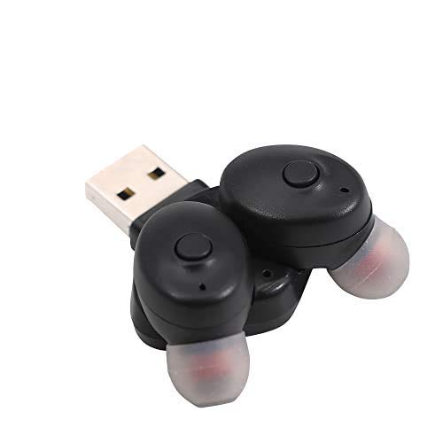 Wireless Gear True Wireless Bluetooth 5.0 Mini Earbuds with USB Charging Base, Black