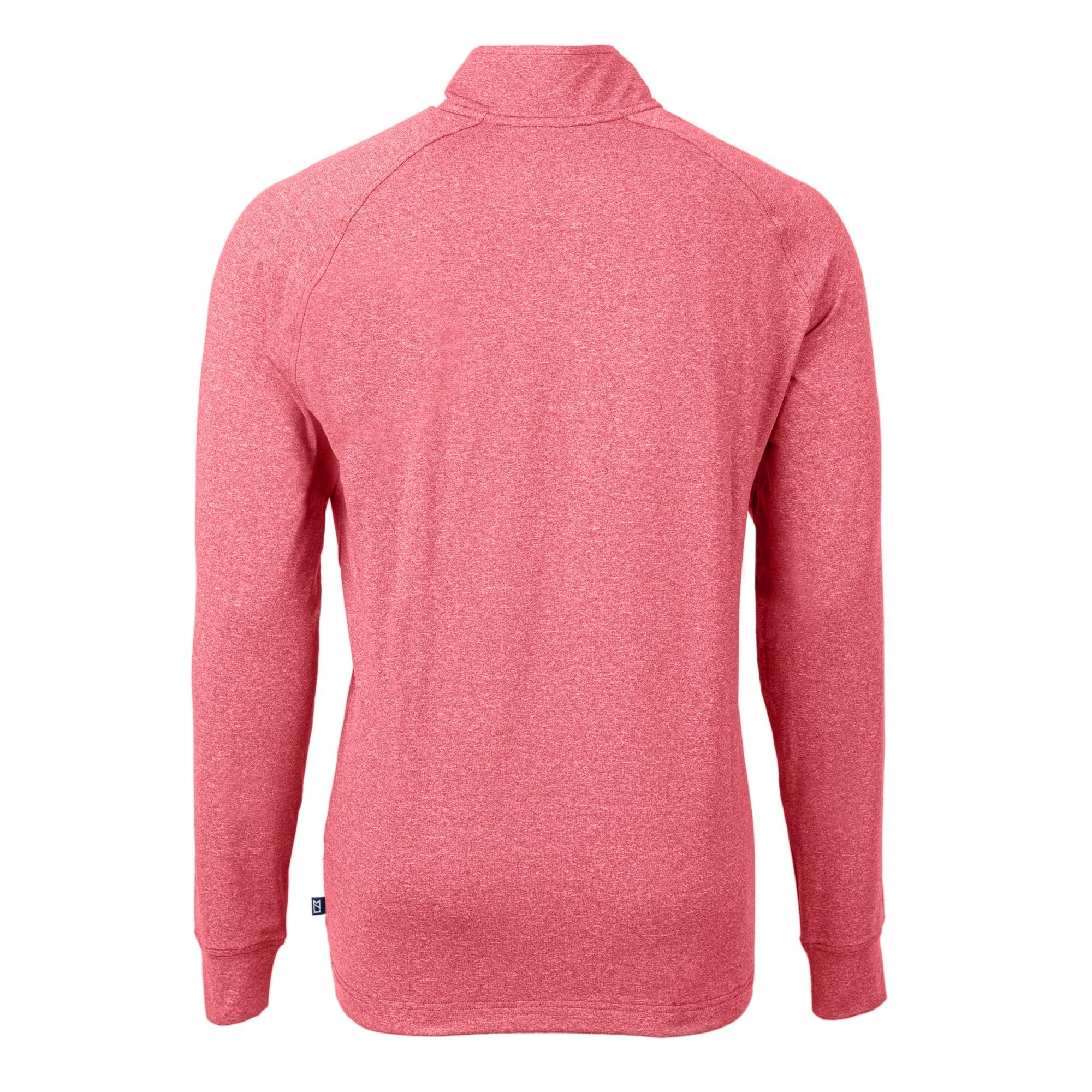 Cutter & Buck Men's Heather Scarlet San Francisco 49ers Big & Tall Adapt Eco Knit Quarter-Zip Pullover Top