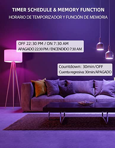 Mochiba Smart WiFi LED Light Bulbs, Compatible with Alexa and Google Home Assistant, Music Sync Multi Color Changing Bulb, BR30 E26 10W 1000LM (80W Equivalent), 4-Pack, White, (MKBR)