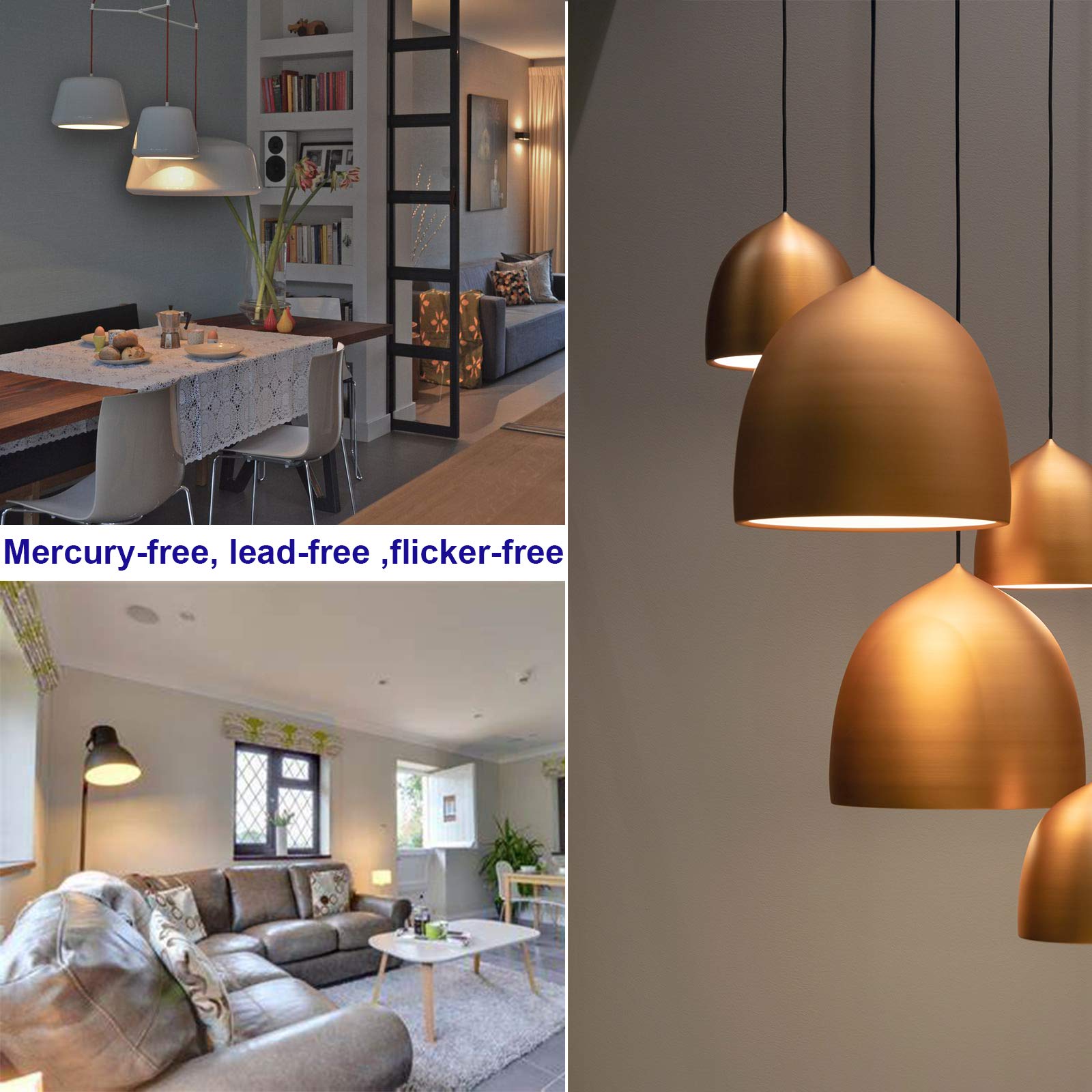 WELLHOME A15 LED Bulbs, 40W Eqv. E26 Base Bulb, 4W, Soft White 3000K, for Home & Ceiling Fans,Non-Dimmable,6-Pack.