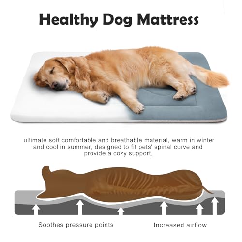 JoicyCo Large Dog Bed Crate Pad Mat 42in Washable Non-Slip Bottom Pet Bed Cat Beds Mattress Kennel Pad