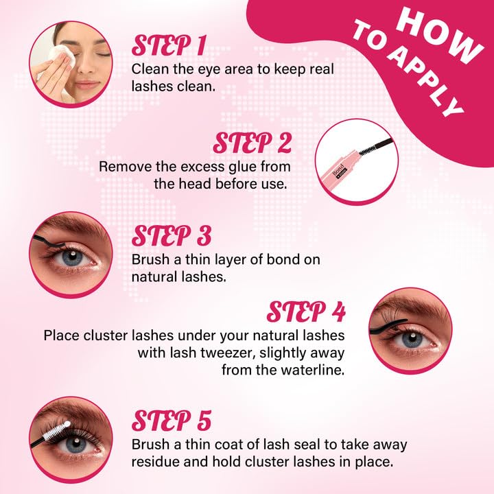 PRO DIY Lash Extension Kit Eyelash Extension Kit with 200 Pcs Lash Clusters Individual Lashes Lash Bond and Seal Eyelash Applictor Lash Tweezers Lash Clusters Kit for Beignner (DIY Lash Kit-A)