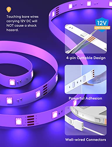 Smart LED Strip Lights, 16.4ft WiFi LED Strip Work with Apple HomeKit, Alexa, Google Home and SmartThings, Color Changing Lights Strip for Bedroom, Living Room, Kitchen