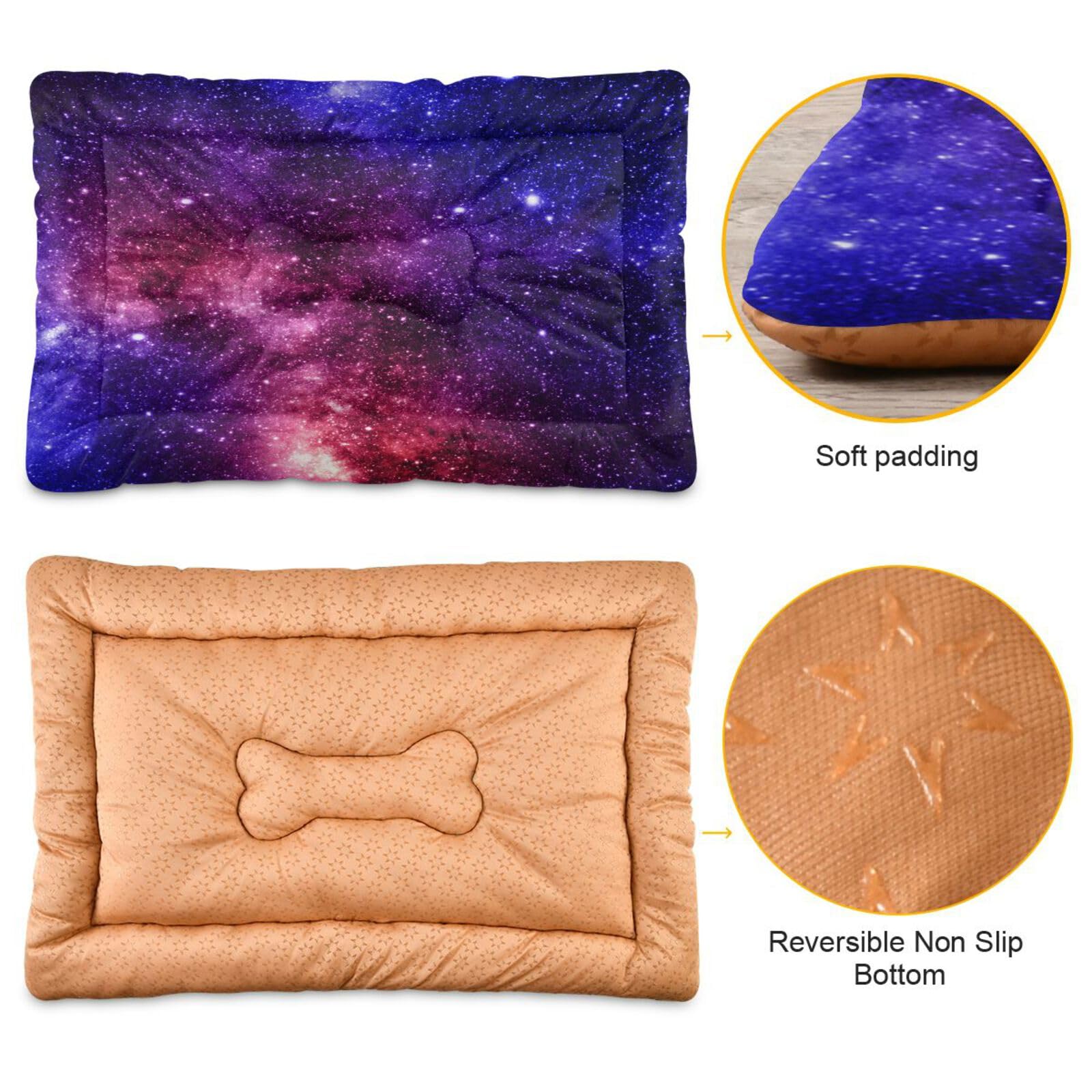 YETTASBIN Cgalaxy Crate Pet Bed, Portable Washable Dog Cat Mat, Soft Comfortable Pet Mattress with Non-Slip Bottom for Dogs Cats Sleeping, 36 x 24 Inch