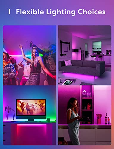 Smart LED Strip Lights, 16.4ft WiFi LED Strip Work with Apple HomeKit, Alexa, Google Home and SmartThings, Color Changing Lights Strip for Bedroom, Living Room, Kitchen