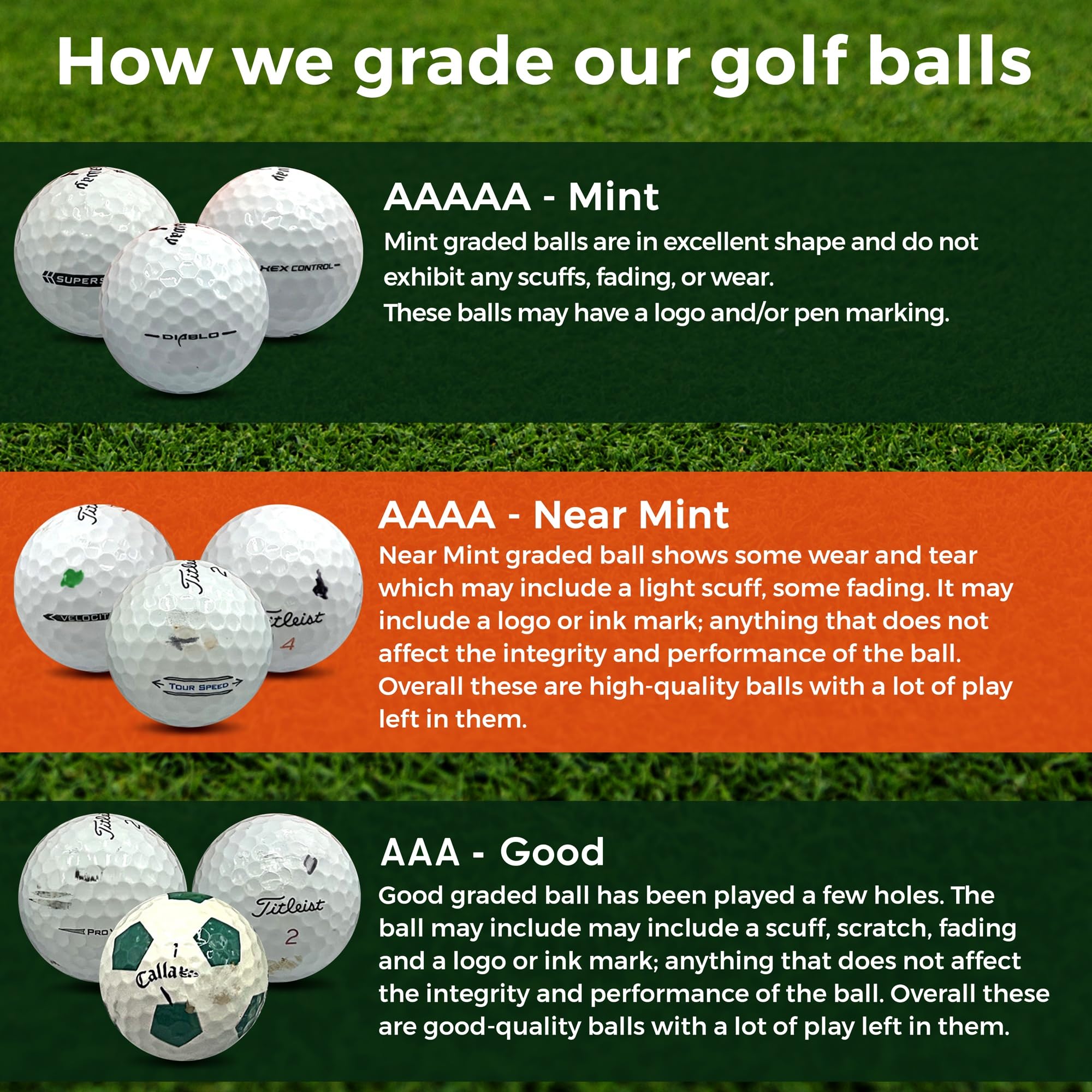 Golf Ball Monkey Cheap Recycled for Callaway Golf Balls White Mix 4A /Near Mint -24 Pk for Callaway Supersoft Golf Balls, Superfast, Superhot, Warbirds, Diablo, Chromesoft, Reva & Hex Tour Soft