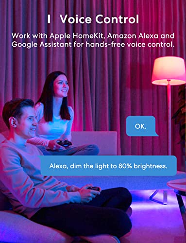 Smart LED Strip Lights, 16.4ft WiFi LED Strip Work with Apple HomeKit, Alexa, Google Home and SmartThings, Color Changing Lights Strip for Bedroom, Living Room, Kitchen