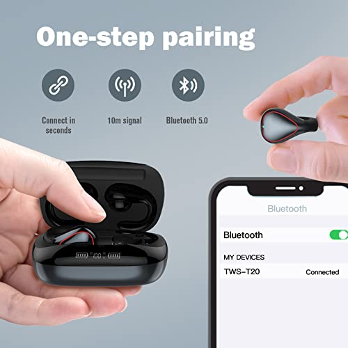 Open Ear Headphones Wireless Bluetooth True Wireless Open Earbuds for iPhone Android, Mini Open Ear Buds for Running with Mic Workout Cycling Headphones Sport Earphones for Small Ear Canals- Grey