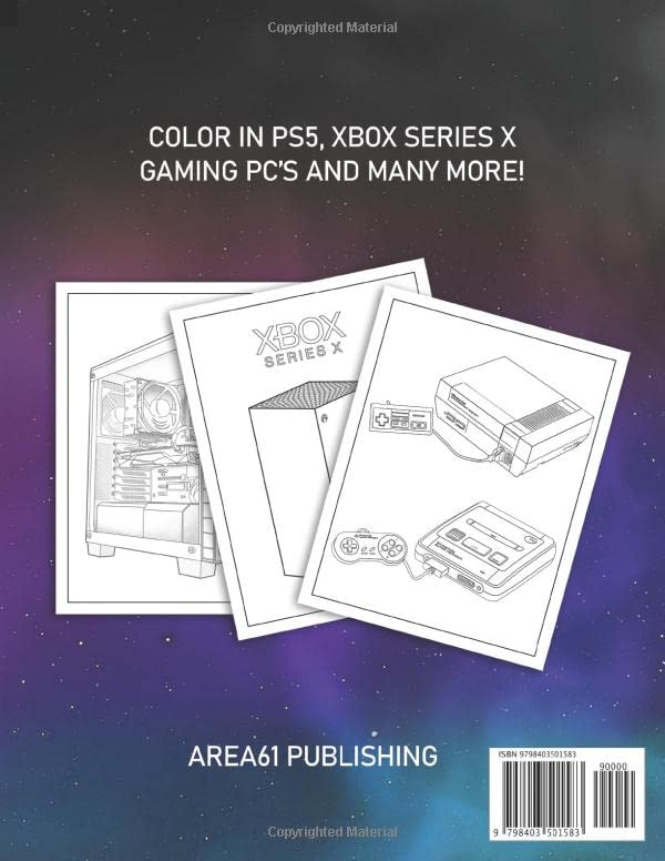Video Game Console Images Coloring Book: Gaming Hardware Line Art to Color for Adults and Teens