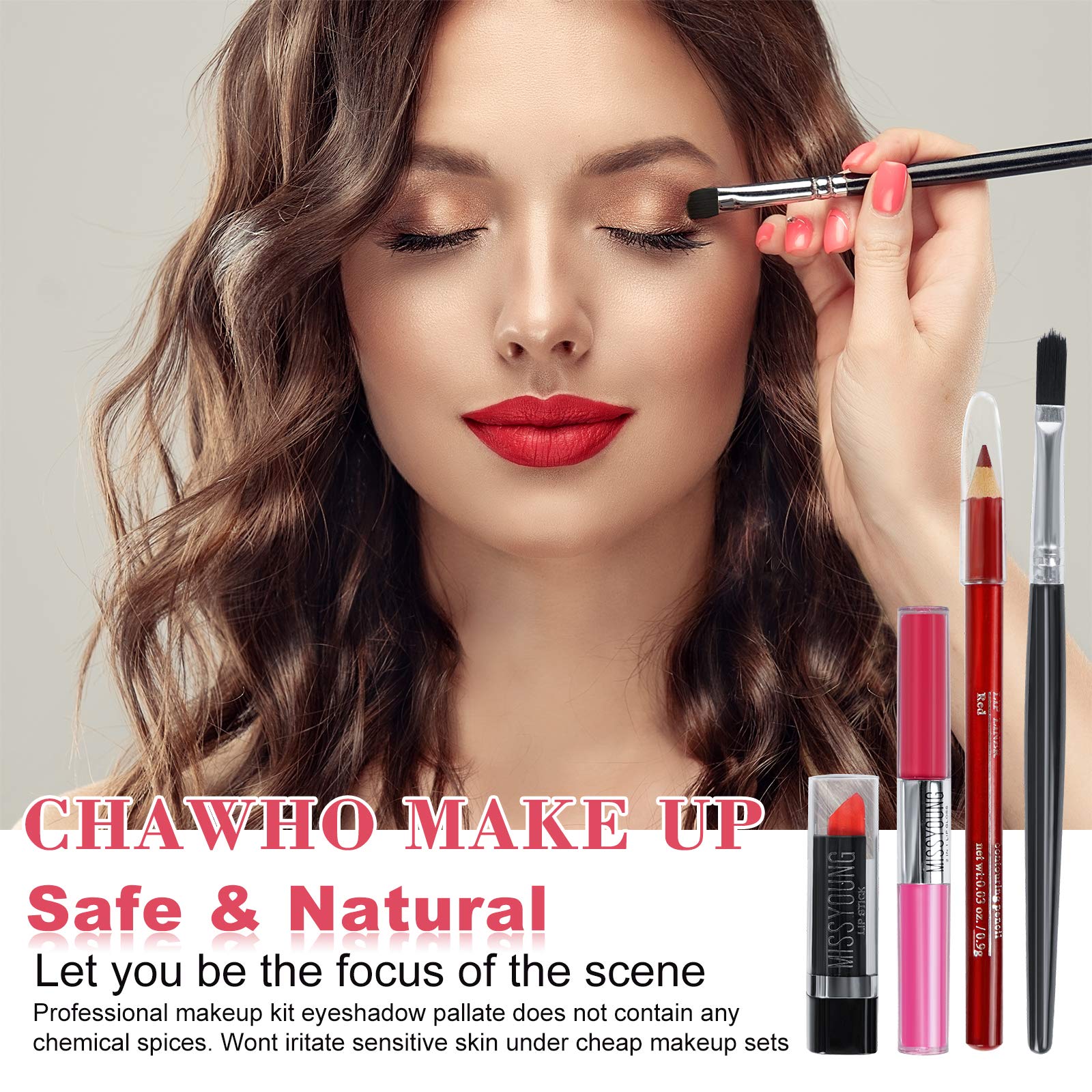 Joyeee All-in-One Makeup Gift Set Carry All Makeup Kit for Women Full Kit With Aluminum Case Lipgloss Lipstick Concealer Blush Foundation Face Powder Eyeshadow Palette Cosmetic Palette #2