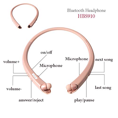 QT S Bluetooth Headset, Lightweight Retractable for Neckband Bluetooth Headphones for Sports Exercise Home & Office, Noise Cancelling Stereo Neckband Wireless Headset Talk 9-10 Hours (Silver)