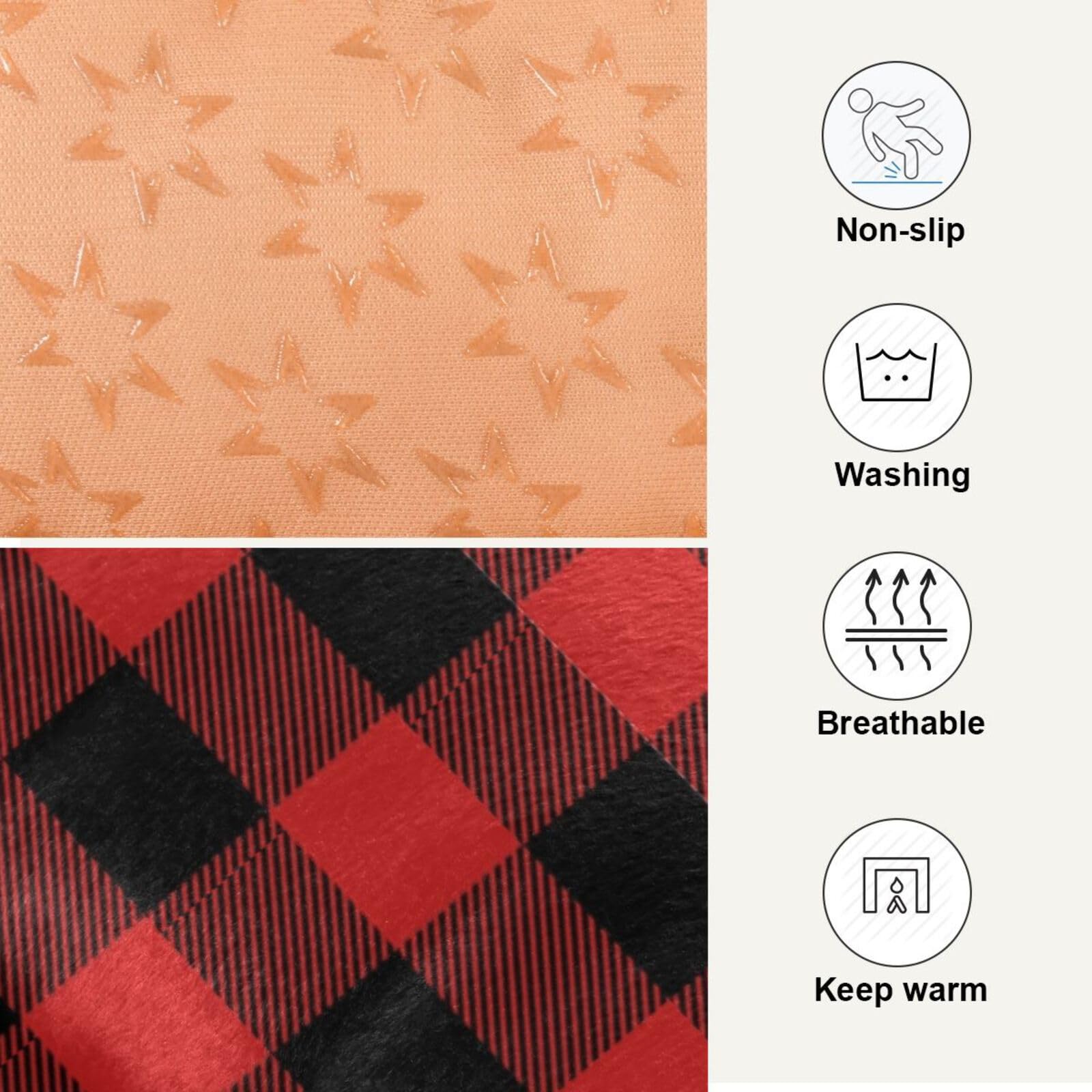 Coikll Red & Black Buffalo Plaid Pet Bed Pad Soft Dog Bed Mat with Anti-Slip Bottom, Machine Washable Crate Pad Mattress for Dog Sleeping- 36 * 24inches