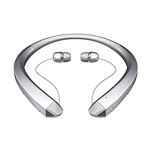 QT S Bluetooth Headset, Lightweight Retractable for Neckband Bluetooth Headphones for Sports Exercise Home & Office, Noise Cancelling Stereo Neckband Wireless Headset Talk 9-10 Hours (Silver)