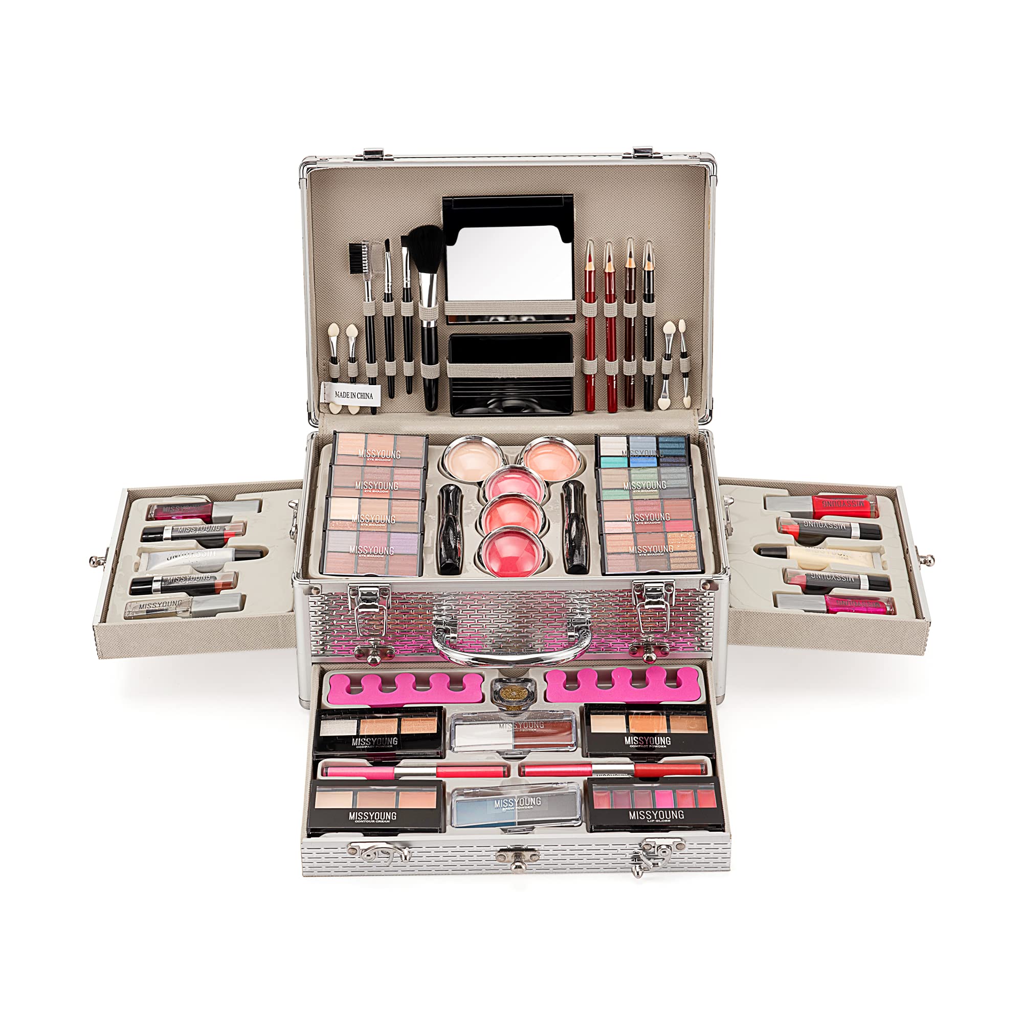 Joyeee All-in-One Makeup Gift Set Carry All Makeup Kit for Women Full Kit With Aluminum Case Lipgloss Lipstick Concealer Blush Foundation Face Powder Eyeshadow Palette Cosmetic Palette #2