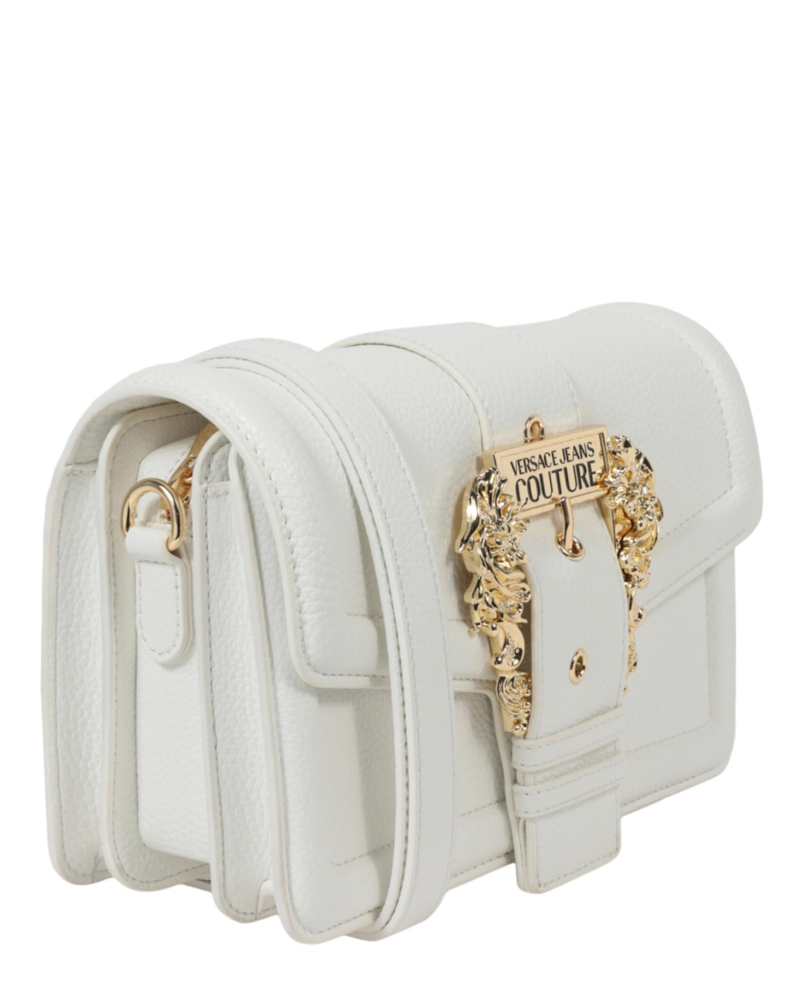 Borsa A Spalla Versace Jeans Couture In Pelle Vegana Bianca