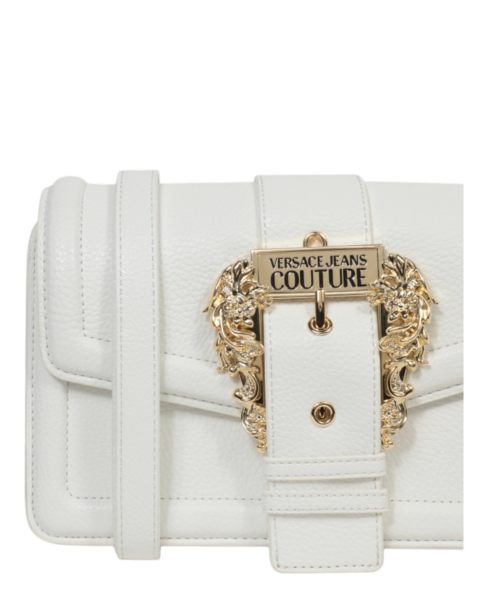 Borsa A Spalla Versace Jeans Couture In Pelle Vegana Bianca