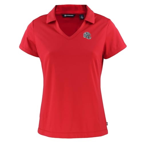 Cutter & Buck Women's Red New England Patriots Helmet Daybreak Eco Recycled V-Neck Polo
