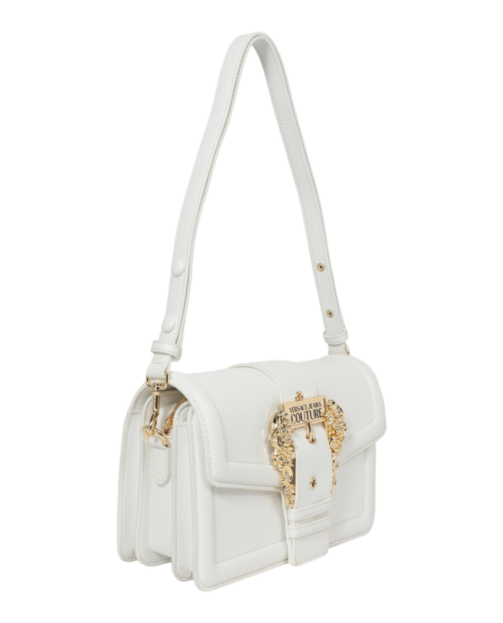 Borsa A Spalla Versace Jeans Couture In Pelle Vegana Bianca