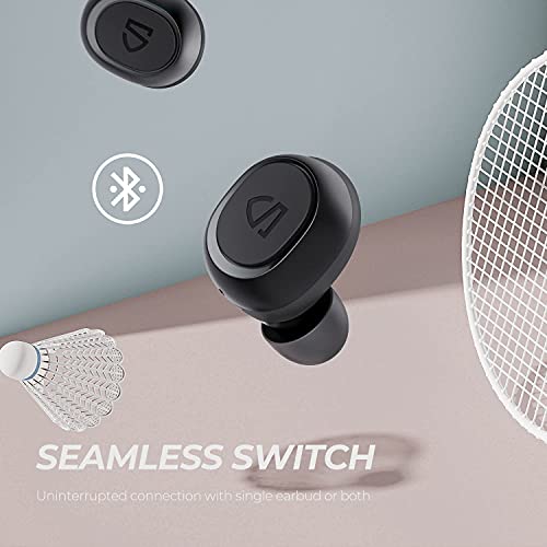 SoundPEATS Wireless Earbuds TrueFree2 Bluetooth 5.0 Headphones in-Ear Stereo TWS Sports Earbuds, IPX7 Waterproof, Customized Ear Fins, USB-C Charge, Monaural/Binaural Calls, 20 Hours Playtime