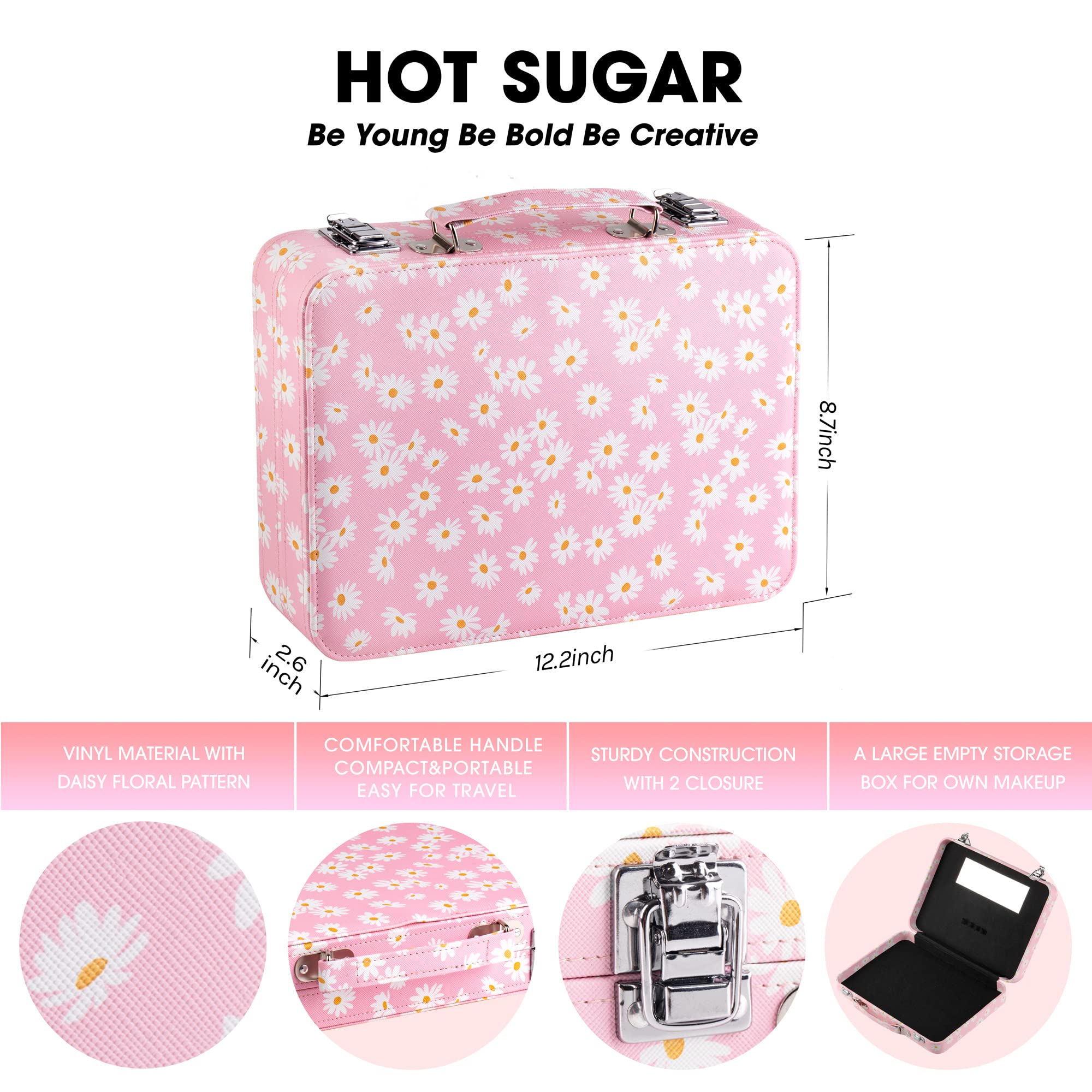 Hot Sugar All in One Beginner Makeup Kit for Teen Girls 10-12, Cosmetic Gift Set for Birthday or Christmas (PINK DAISY)