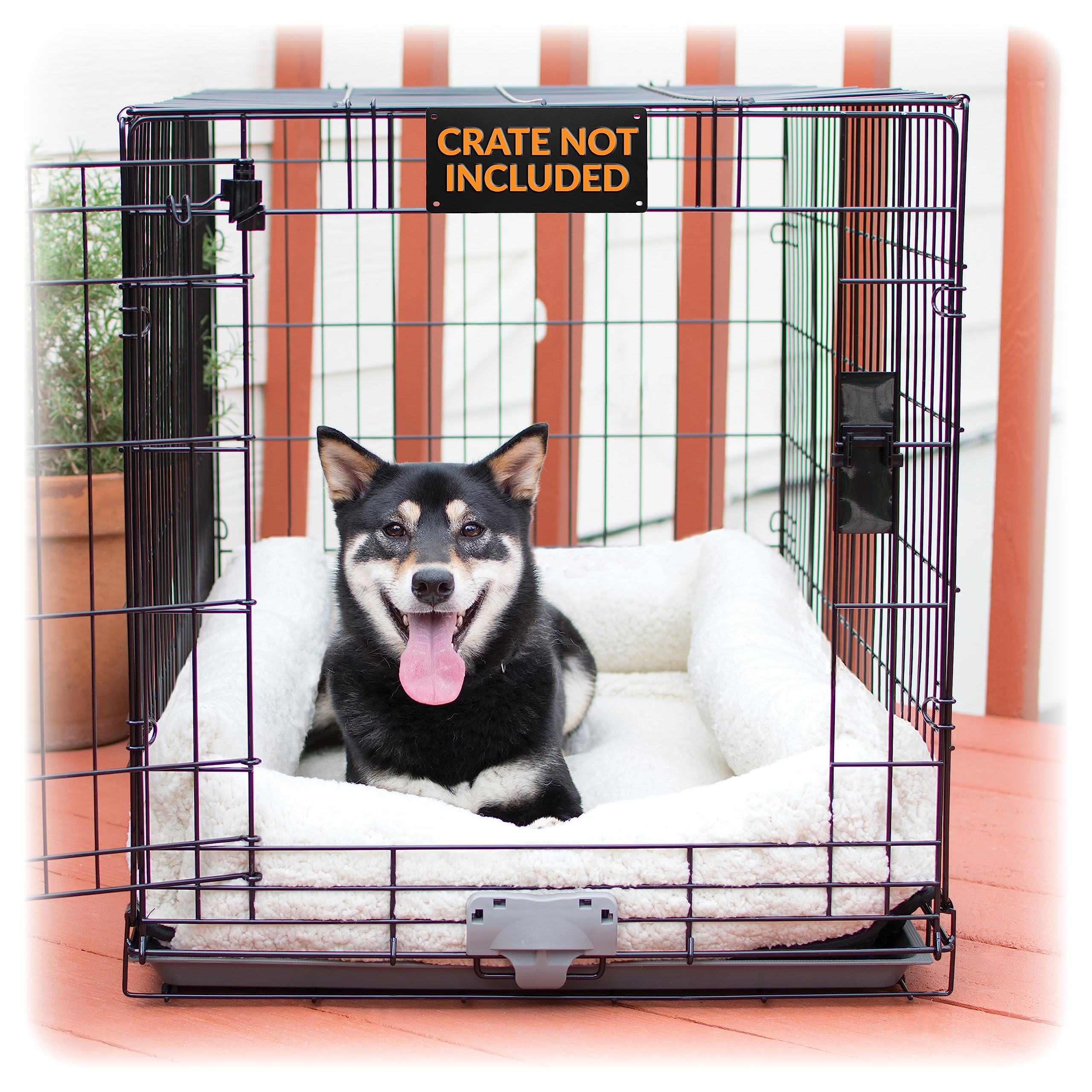 K&H Pet Products Ultra Plush Deluxe Bolster Dog Crate Pad, Dog Bed for Large Crates, Kennels, and Cages, Soft Indoor Portable Machine Washable Pet Mat - Fleece Large
