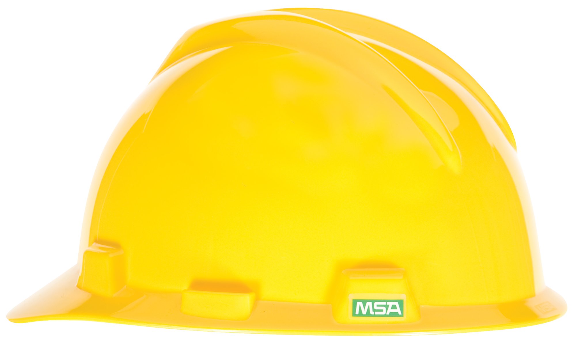 Msa Safety Sales Yellow Polyethylene Cap Style Hard Hat With 1-Touch Suspension, standard