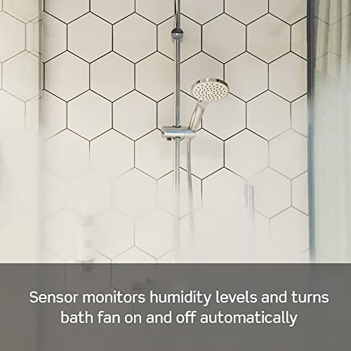 Leviton DHS05-1LW Humidity Sensor Switch for bathroom exhaust fan, automate ventilation, air circulation, moisture control,  ¼ HP, Single Pole, White