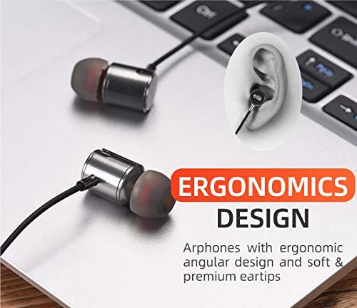 ELIK Earbud Headphone Wired Earphones with Microphone and Call Controller Dynamic Crystal Clear Sound, Ergonomic Comfort-Fit Compatible with iPhone, Android Pixel Samsung Phones
