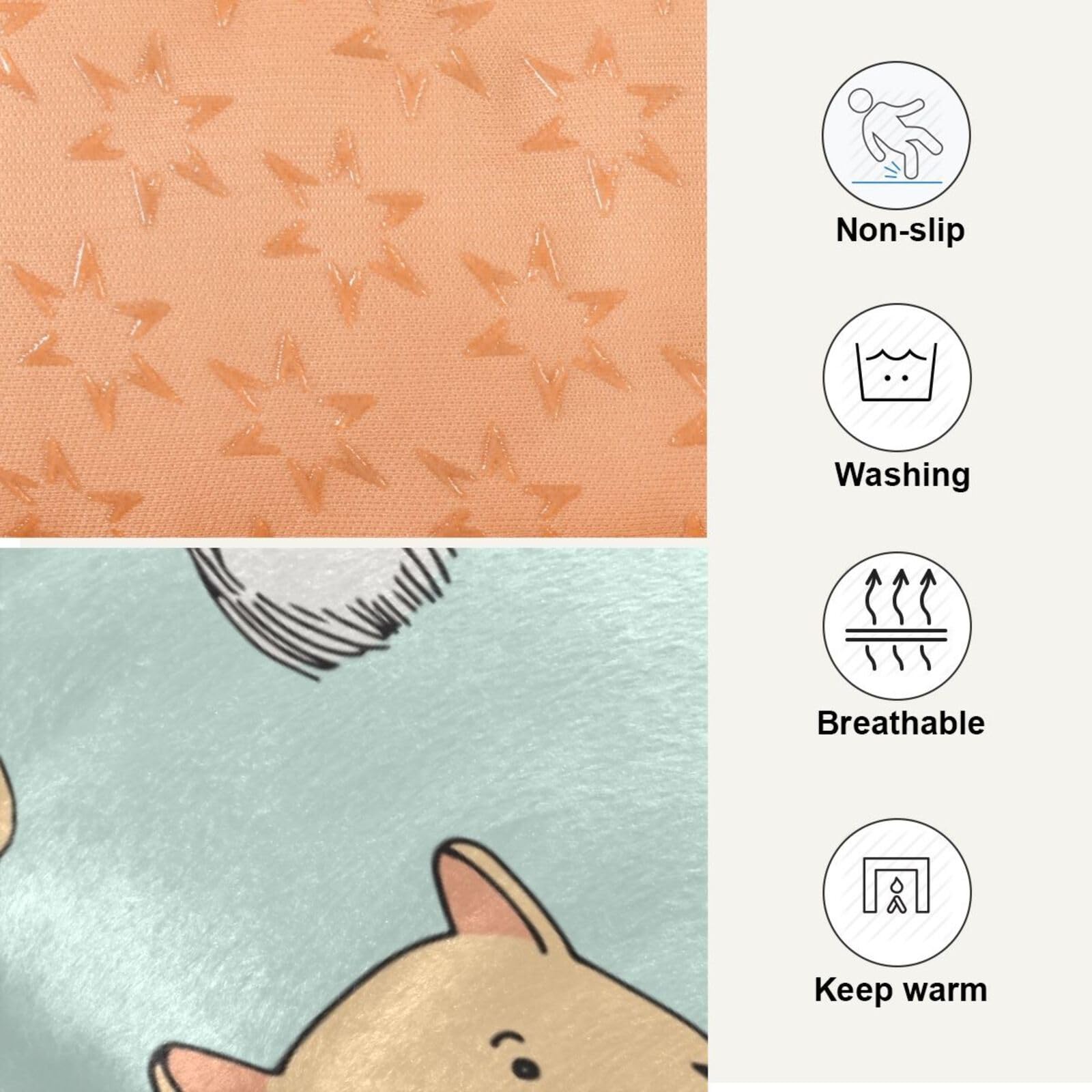 Coikll Puppy Dog Faces Pet Bed Pad Soft Dog Bed Mat with Anti-Slip Bottom, Machine Washable Crate Pad Mattress for Dog Sleeping- 24 * 18inches