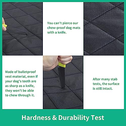 HOMBYS Chew Proof Tough Dog Crate Pad Mat 18"x29", Durable Pet Bed Mat for Teething Puppy Who Chew Their Beds, Upgraded Indestructible Training Fabric Kennel Pad for Dogs Crate Cages